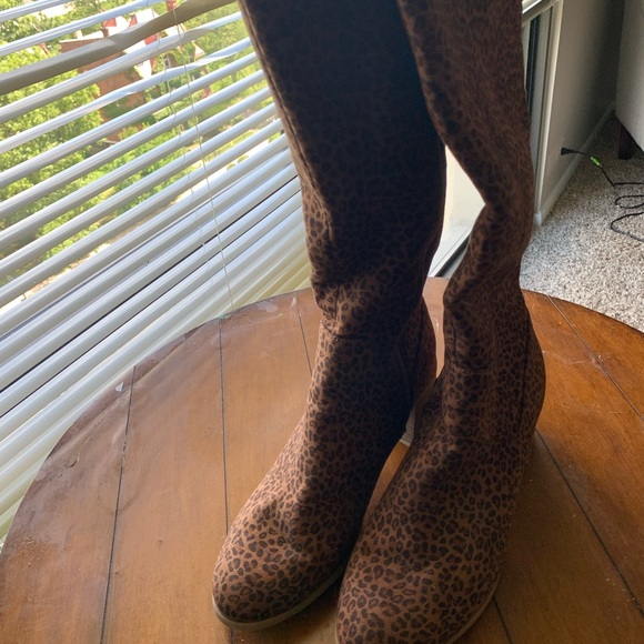 Target | Shoes | Cheetah Print Knee High Boots | Poshmark